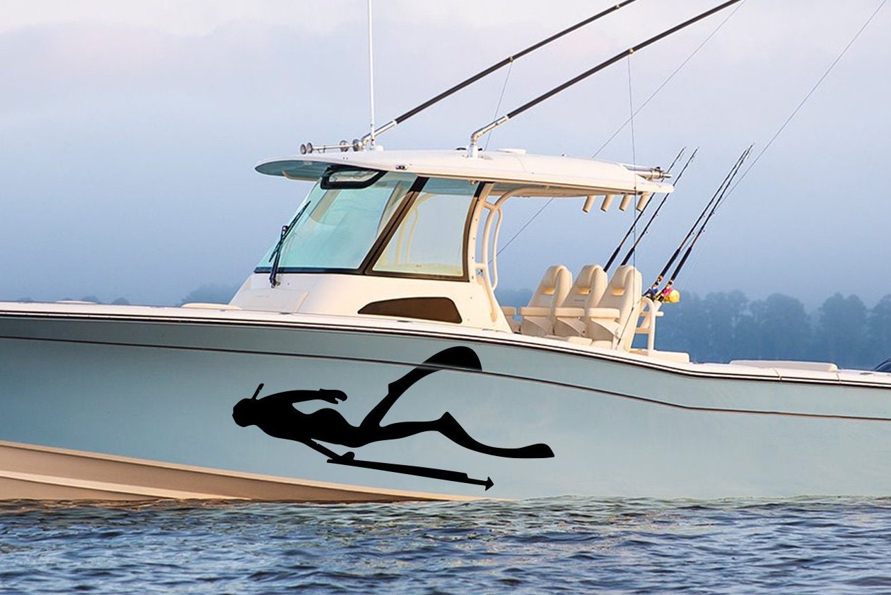 Spearfishing Diver Boat Decal Compatible With Grady-white Boat Fishing ...