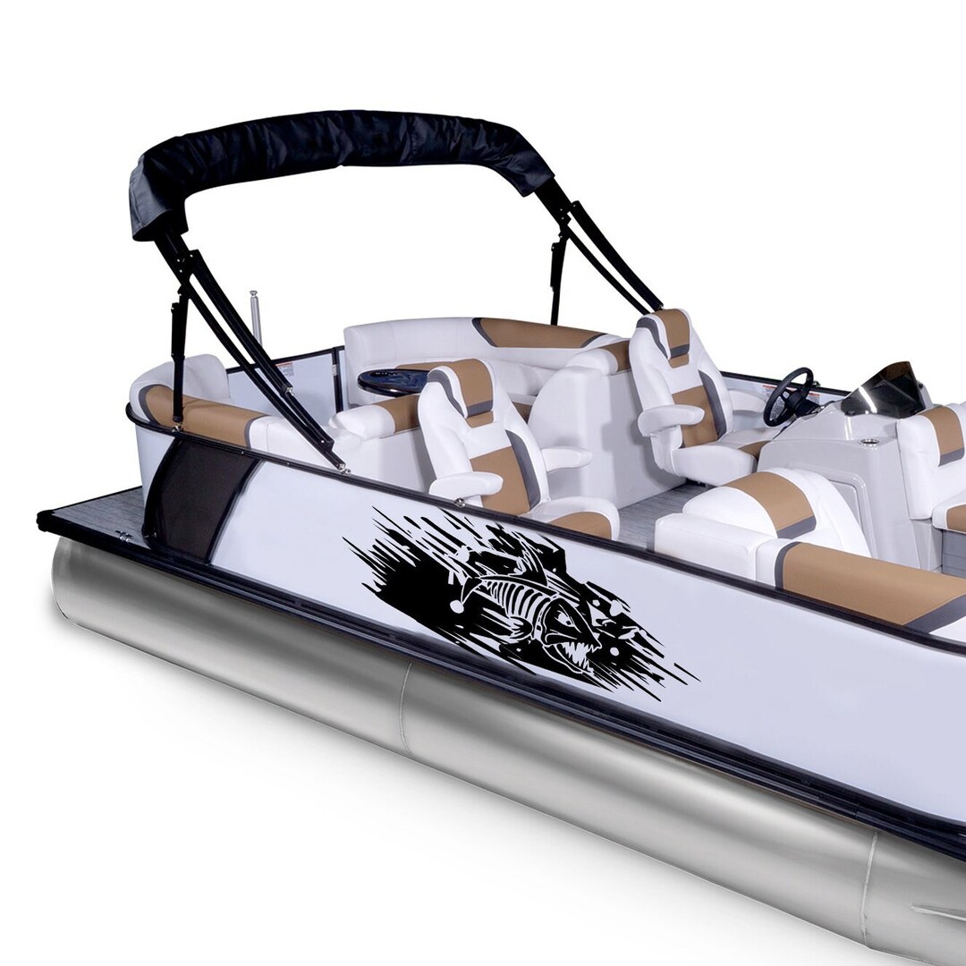 Boat Decals Fish Scull Graphic Compatible With Pontoon Boat Sticker ...