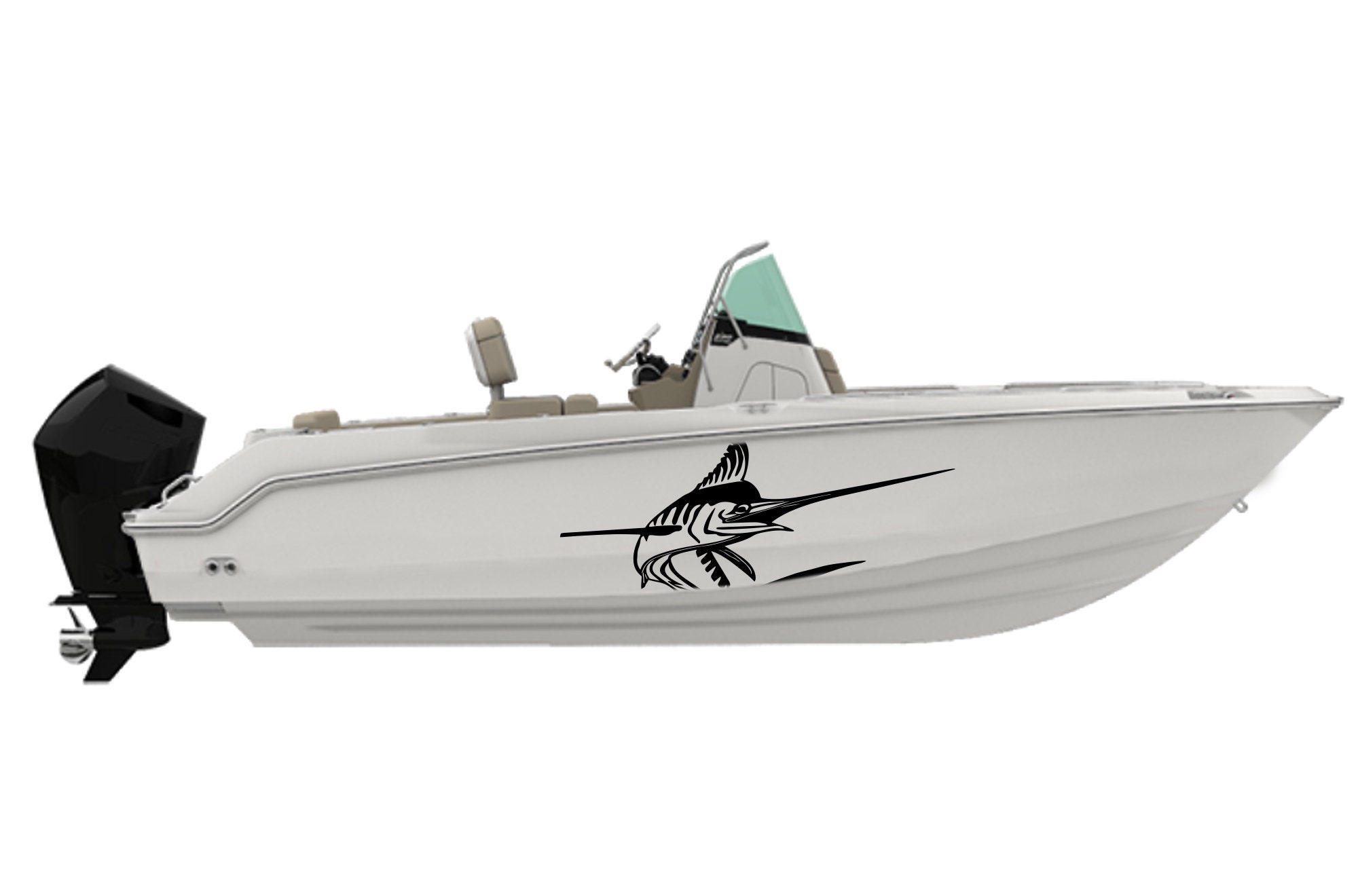Marlin Boat Sticker Decal Compatible With Boston Whaler Boat Fishing ...