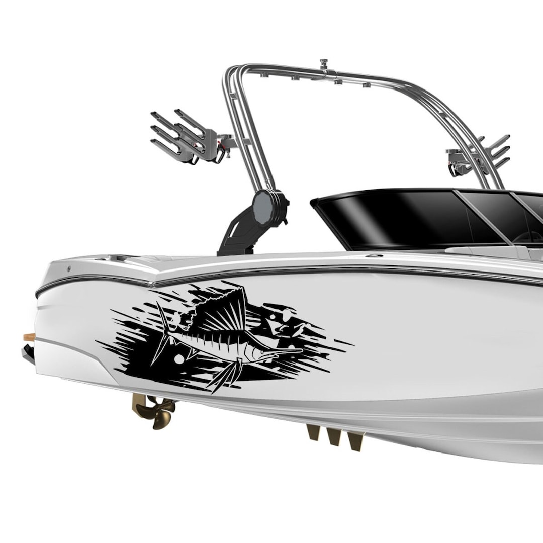 Marlin Boat Sticker Sailfish Graphic Decals Compatible With Tow Sports ...