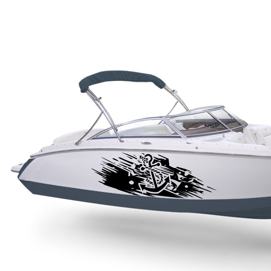 Boat Sticker Anchor Graphic Compatible With Bowrider Boat Marine Decals ...
