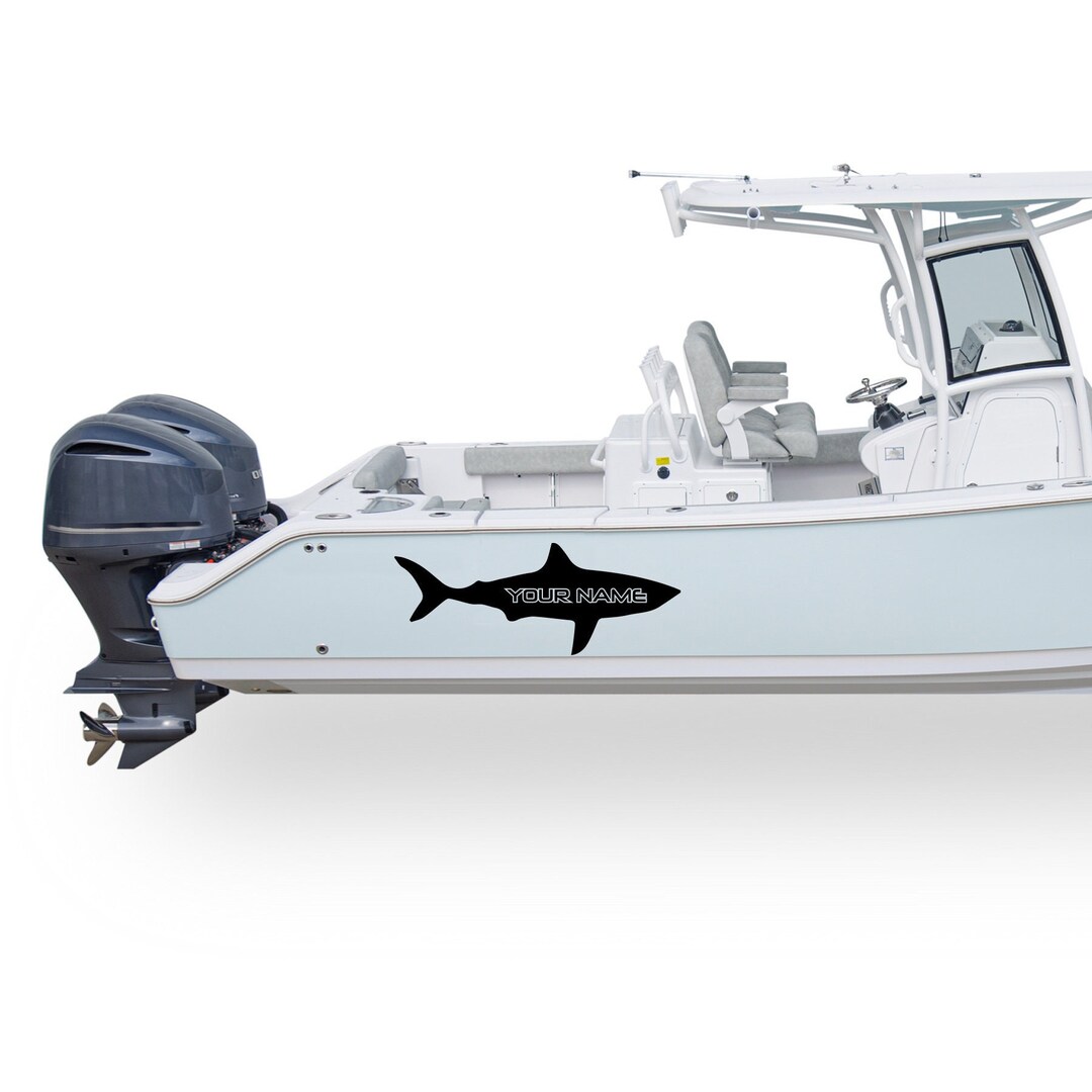 Boat Decals Shark Side Sticker Compatible With Center Console Boat ...