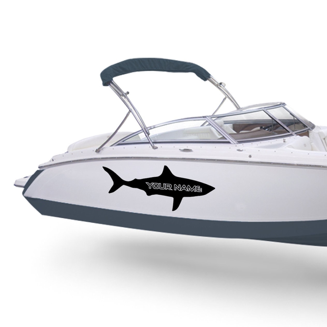 Boat Decals Shark Side Sticker Compatible With Bowrider Boat Custom ...