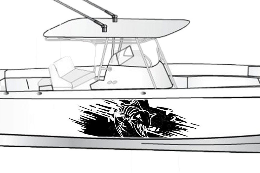 Fish Graphic Boat Sticker Compatible With Everglades Boat Marine Decals ...