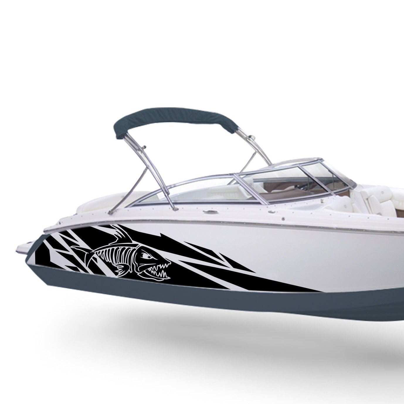 Fish Scull Boat Decals Graphic Compatible With Bowrider Boat Sticker ...