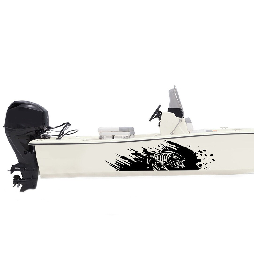 Fish Scull Graphic Boat Decals Compatible With Skiff Boat Sticker Fish ...