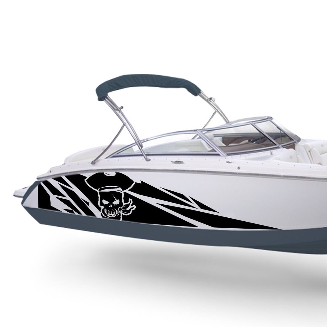 Pirate Scull Graphic Pattern Boat Decals Compatible With Bowrider Boat ...
