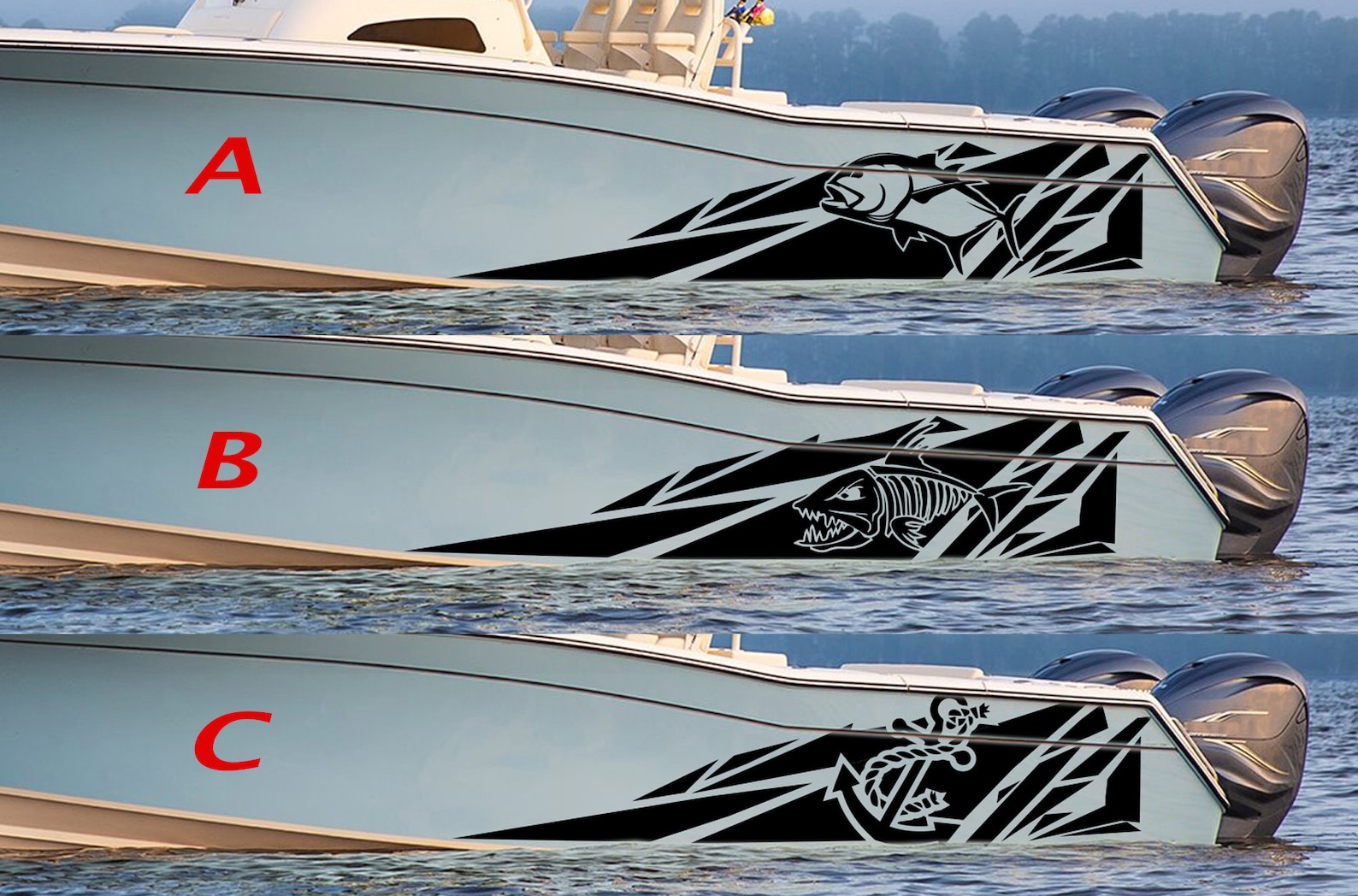 Geometric Pattern Boat Graphic Decals Compatible With Seavee - Etsy