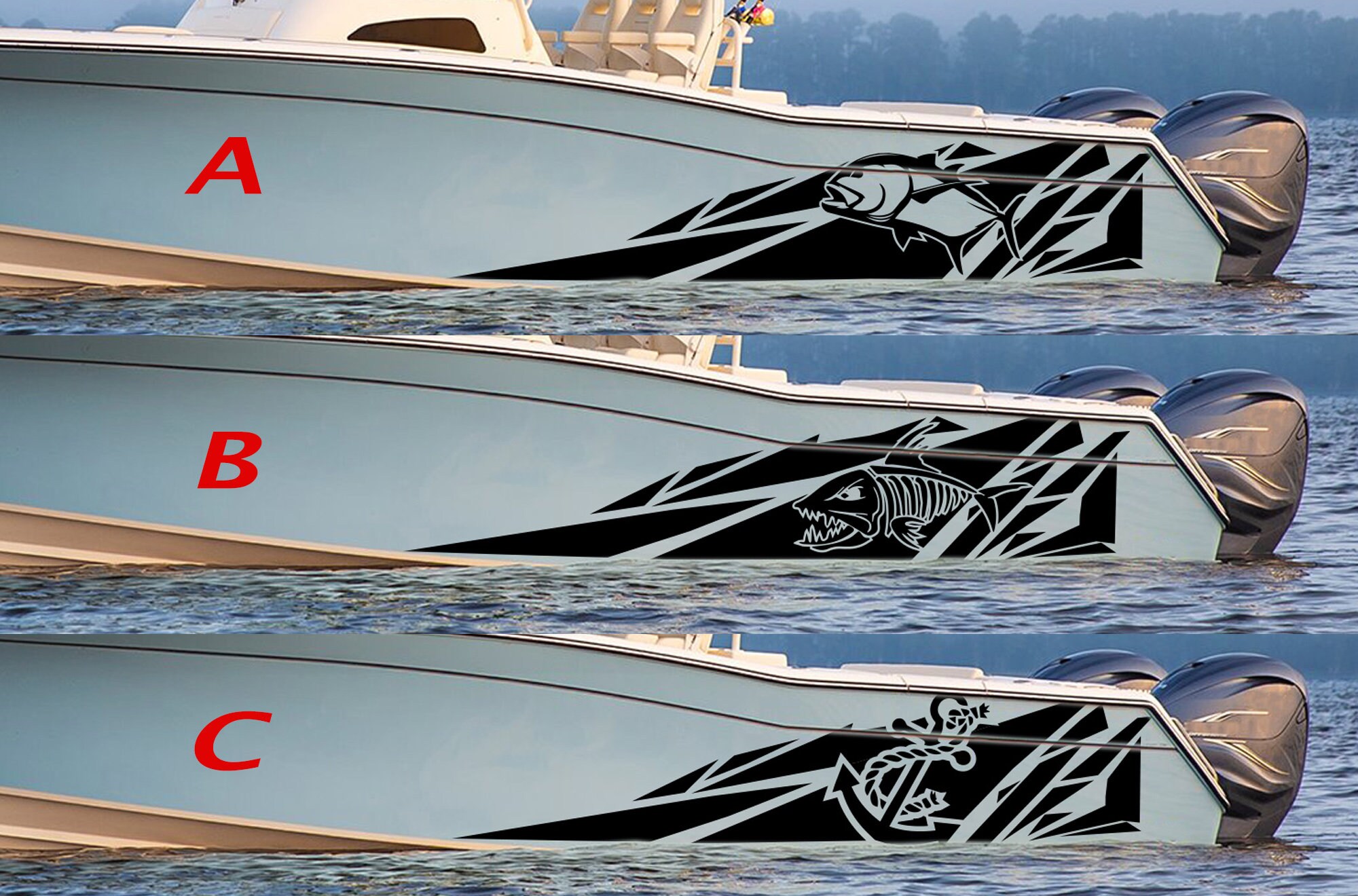 Geometric Pattern Boat Graphic Decals Compatible With Seavee - Etsy