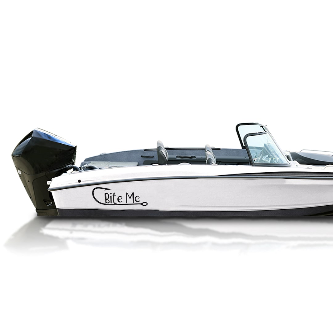 Boat Decals Hook Left and Right Sides Compatible With Bass Boat Bite Me ...