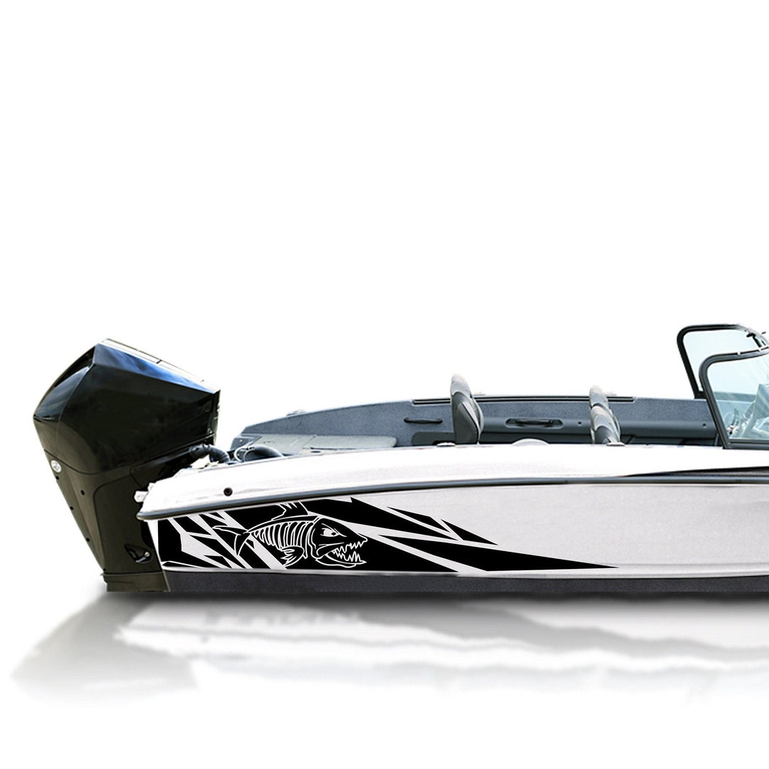 Fish Scull Boat Decals Graphic Compatible With Bass Boat Sticker Fish ...