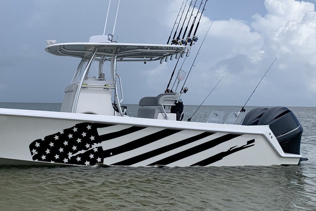 US Flag Graphic Boat Decals Compatible With Contender Boat Sticker ...