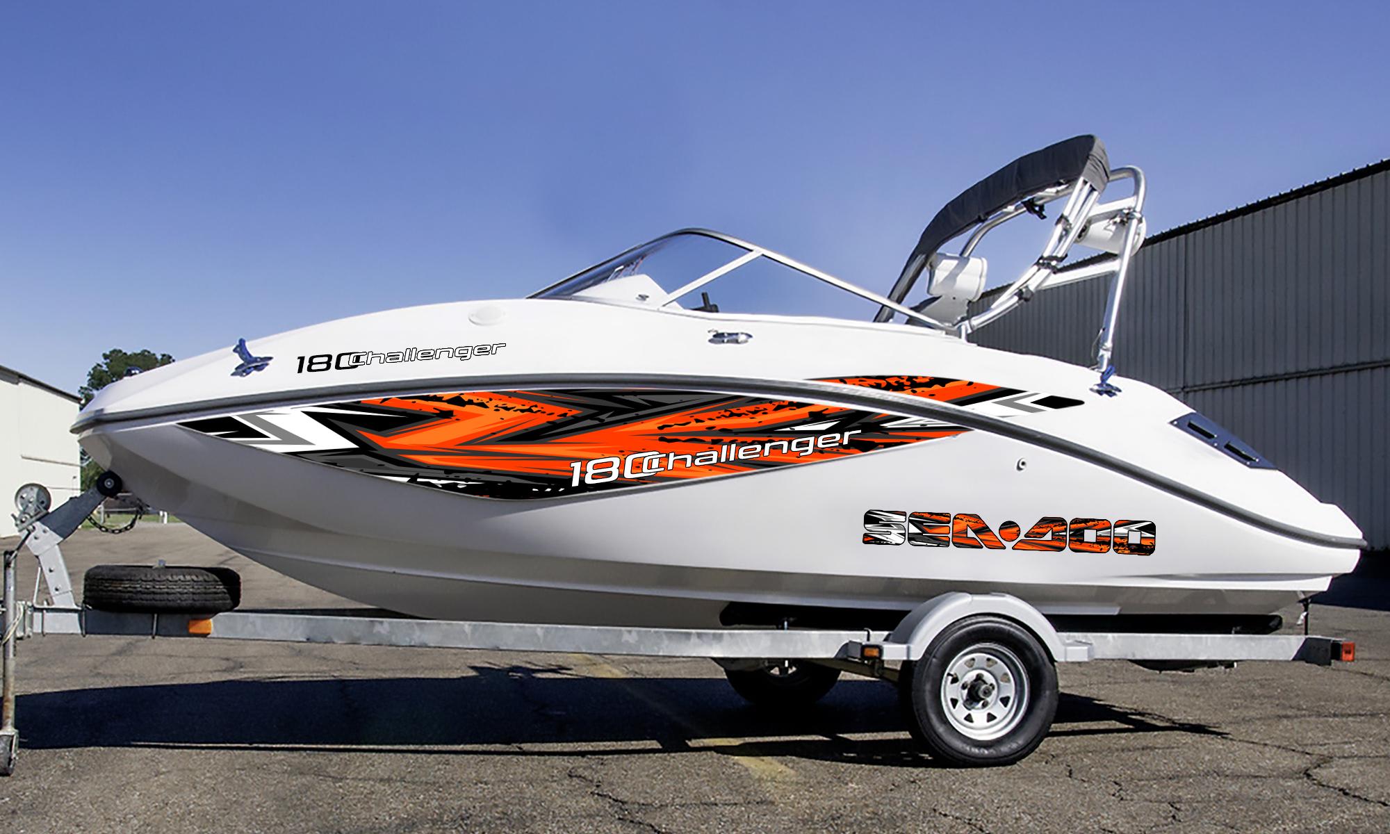 Boat Decals Compatible With SEADOO Challenger 180 : Modern Pattern Wrap ...