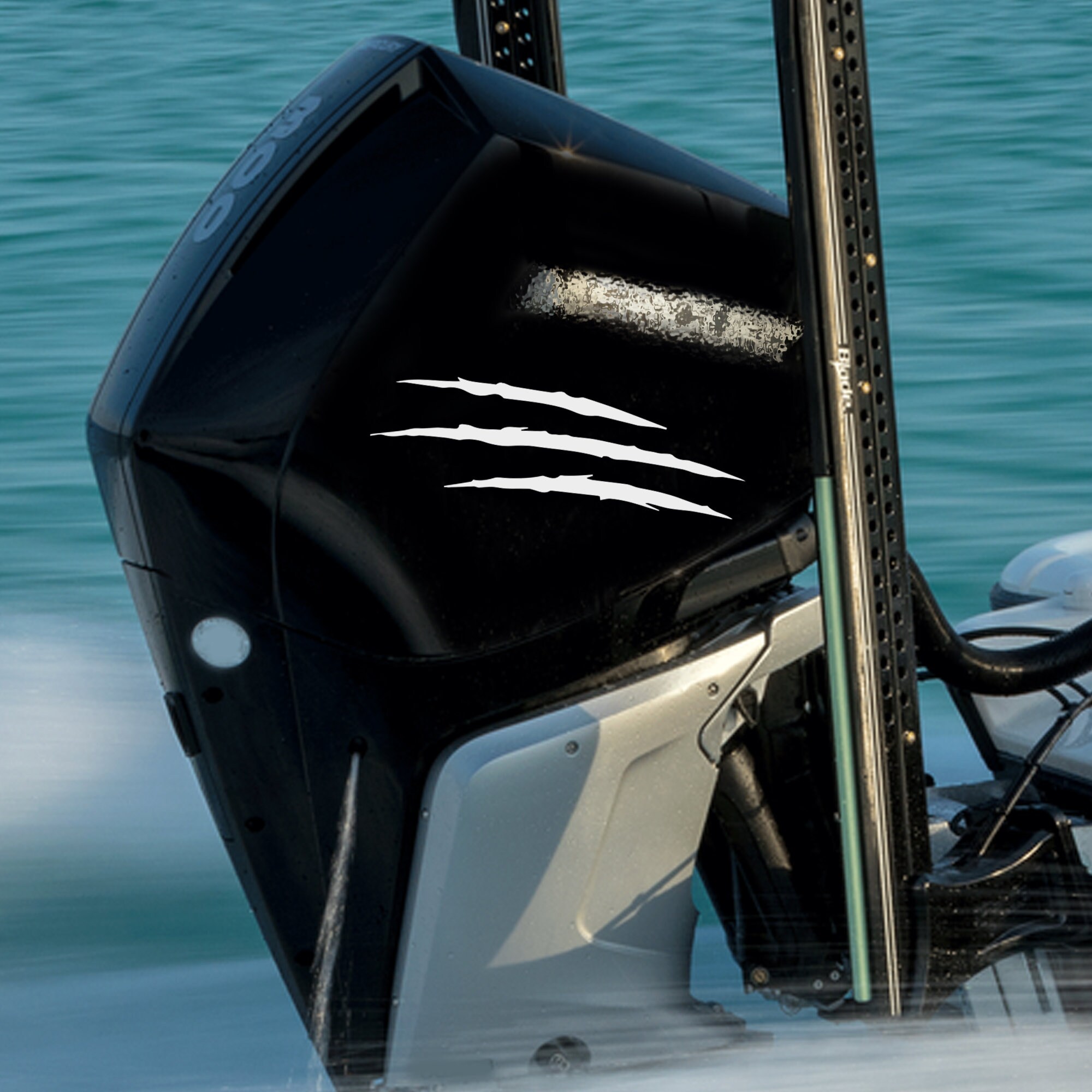 Pair of Boat Engine Decals Monster Compatible With Mercury - Etsy