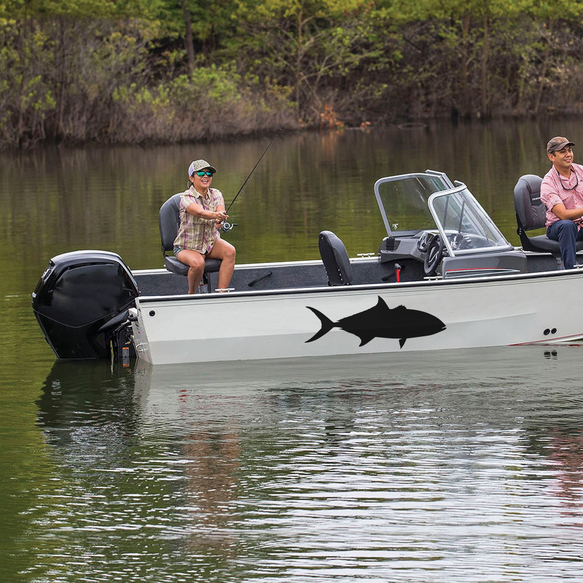 Amberjack Fish Boat Sticker Decals Compatible With Bass Boat AJ Fishing ...