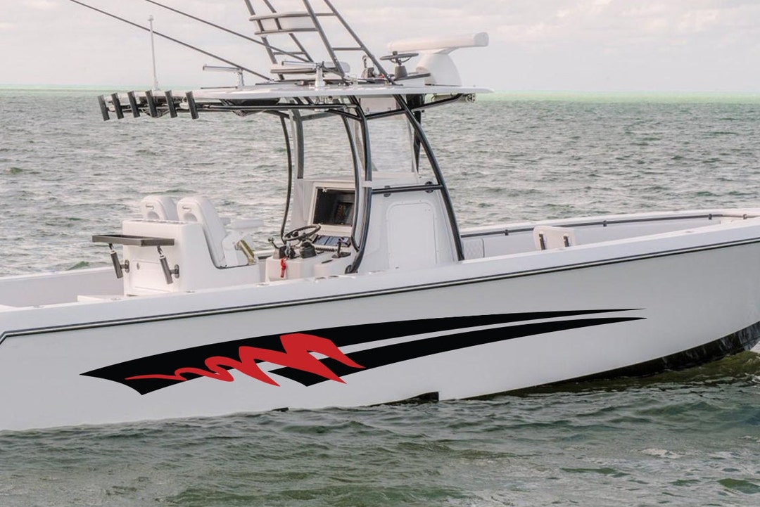 Graphic Boat Decals Compatible With Contender Boat Sport Stripe Sticker ...