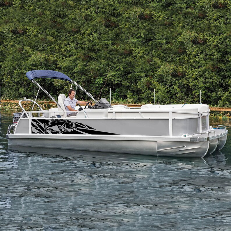 Largemouth Bass Boat Sticker Compatible With Pontoon Boat Decals ...