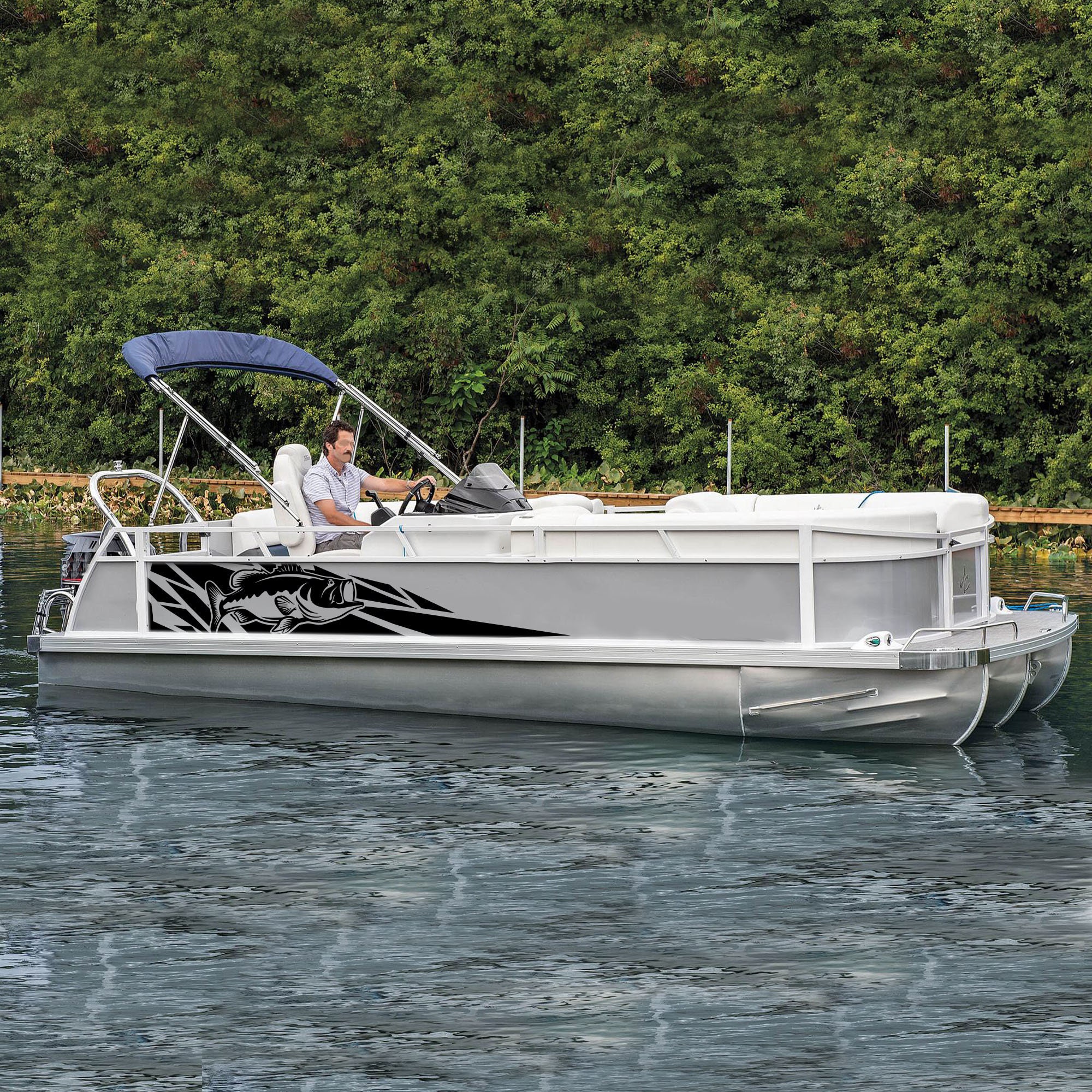 Largemouth Bass Boat Sticker Compatible With Pontoon Boat Decals ...