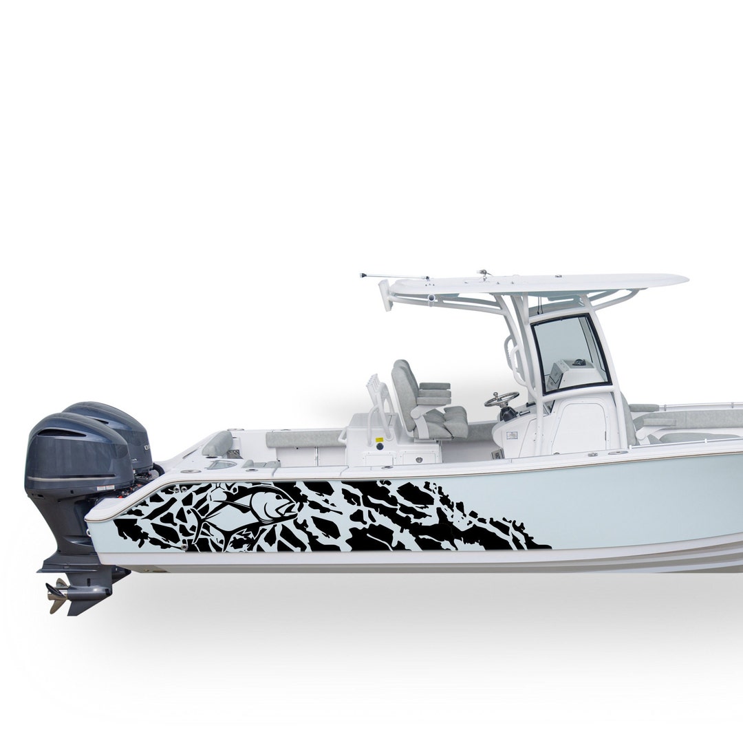 Giant Trevally Boat Sticker Compatible With Center Console Boat Decals ...