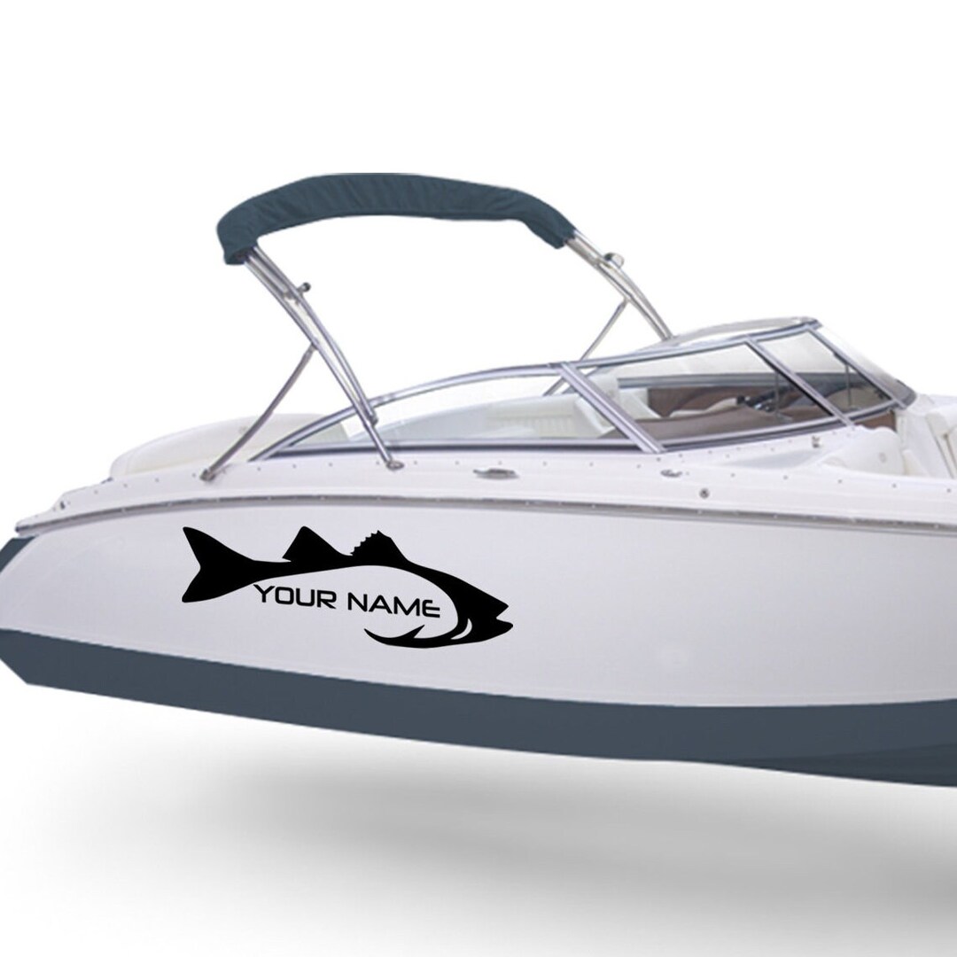 Striped Bass Boat Registration Number Decal Compatible With Bowrider ...