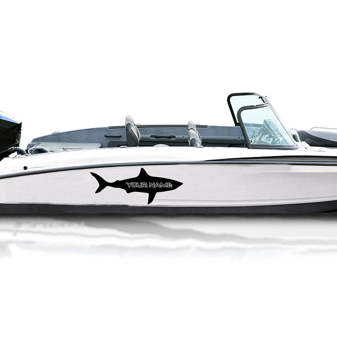 Boat Decals Shark Side Sticker Compatible With Bass Boat Boat Custom ...