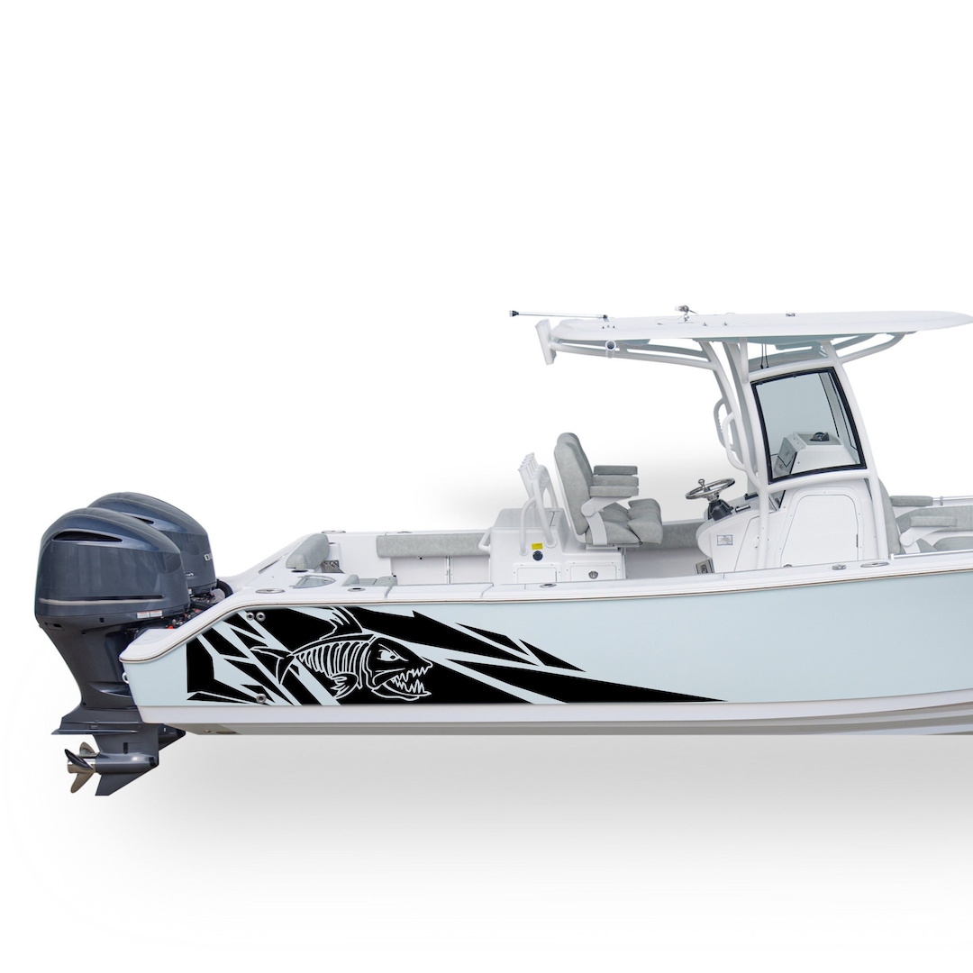 Fish Scull Boat Decals Graphic Compatible With Center Console Boat ...