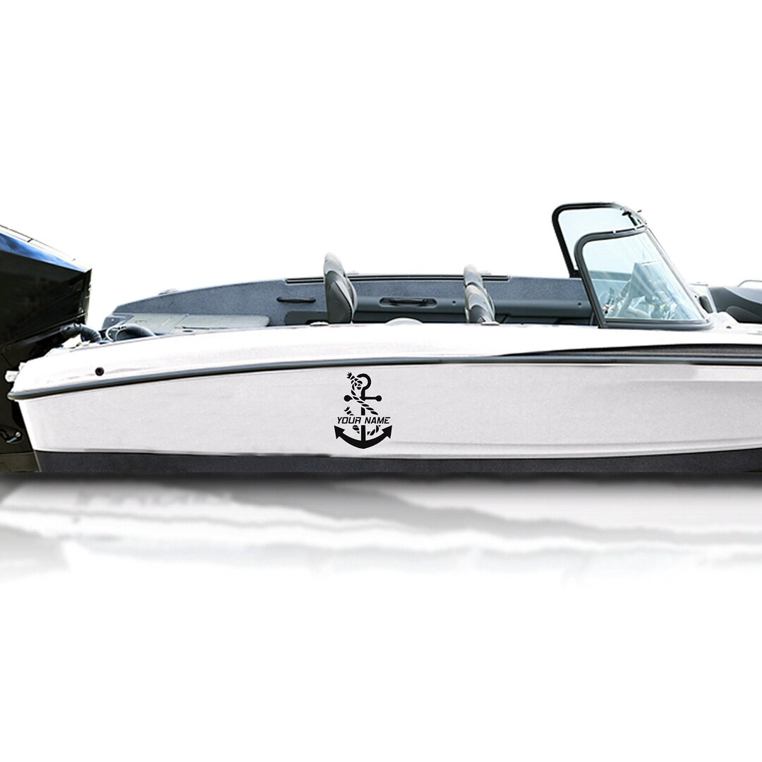 Boat Kit Decals Name Anchor Symbol Sides Compatible With Bass Boat ...