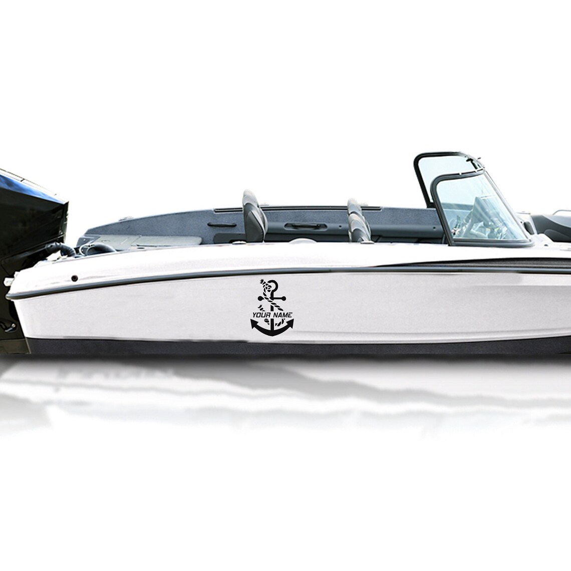 Boat Kit Decals Name Anchor Symbol Sides Compatible With Bass Boat ...