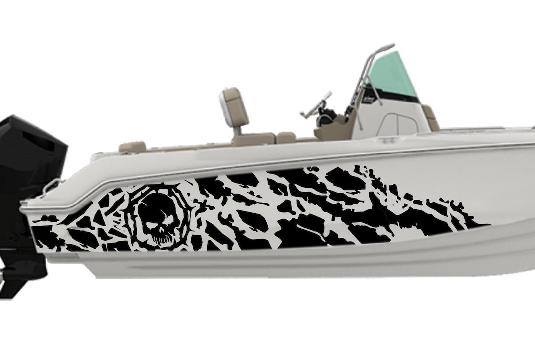 Scull Graphic Boat Decals Compatible With Boston Whaler Boat Splash ...