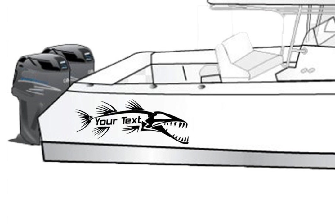 Fish Skull Boat Decals Compatible With Everglades Boat Custom Name ...