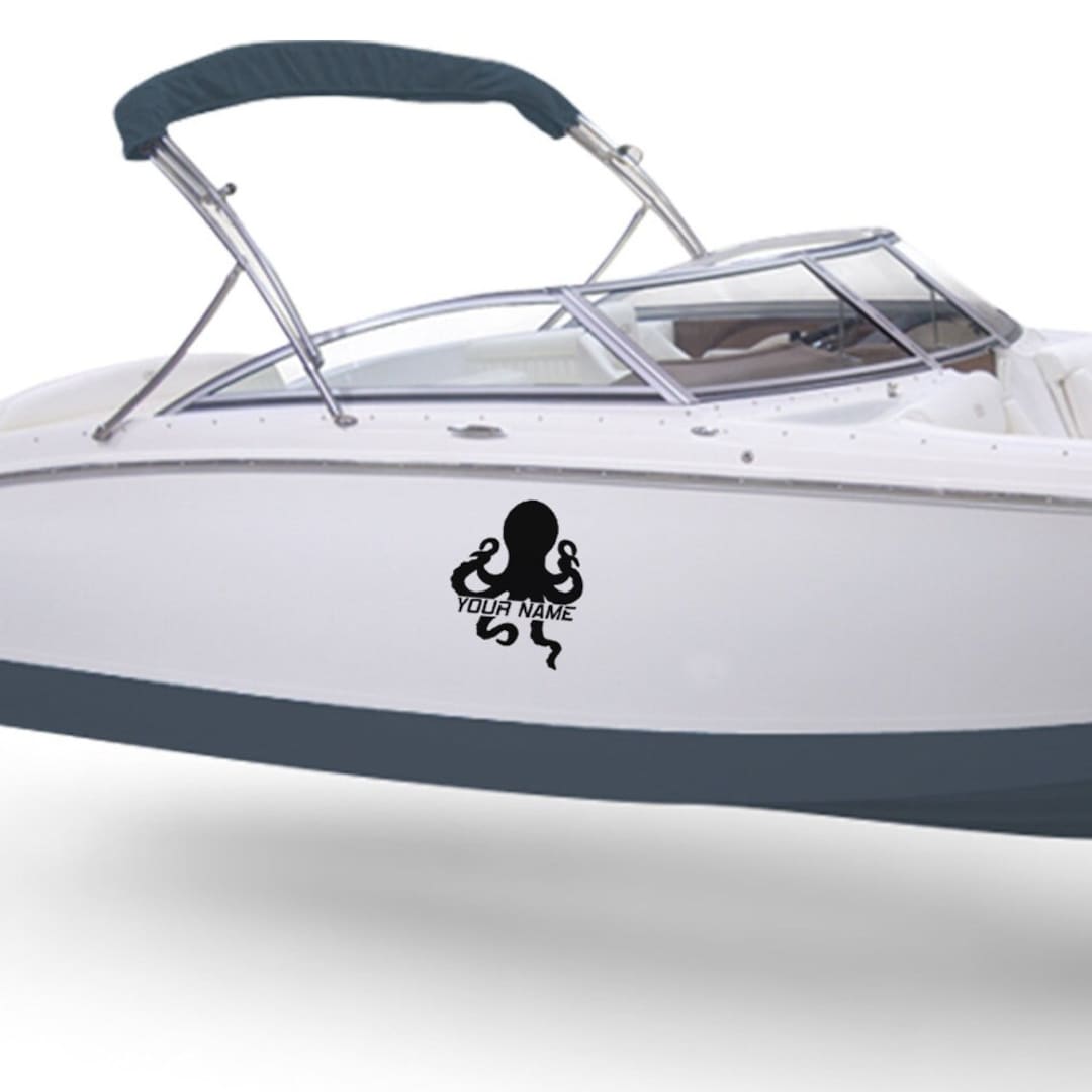 Octopus Boat Decal Name Compatible With Bowrider Boat Custom Sticker ...