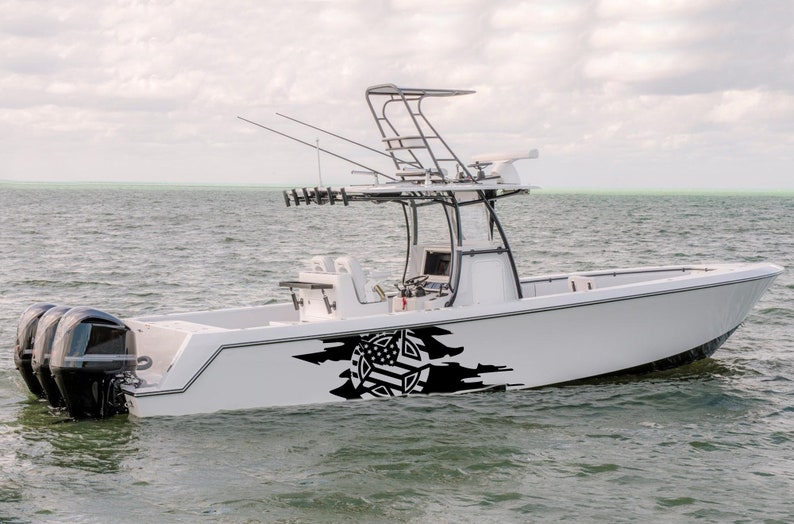 American Flag Boat Decal Compatible With Contender Boat US Star Sticker ...