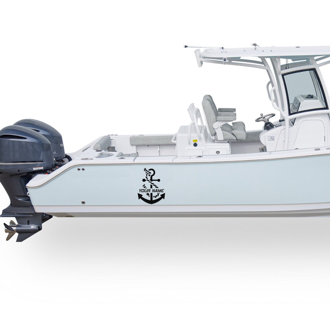 Boat Kit Decals Name Anchor Symbol Sides Compatible With Center Console ...