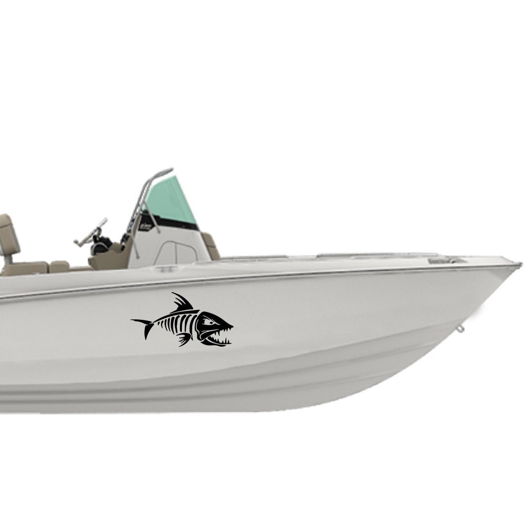 Fish Skull Boat Decals Skeleton Side Sticker Compatible With Boston ...