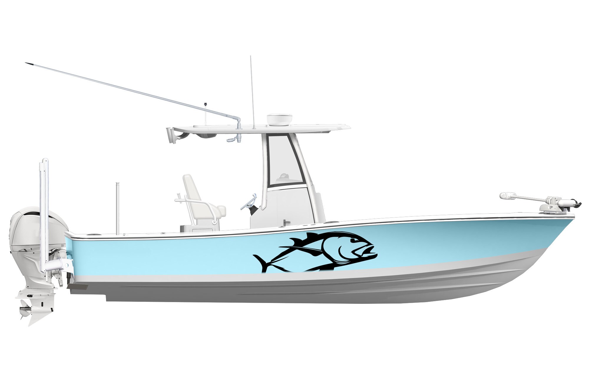 Giant Trevally Fish Boat Sticker Decal Compatible With Regulator Boat ...