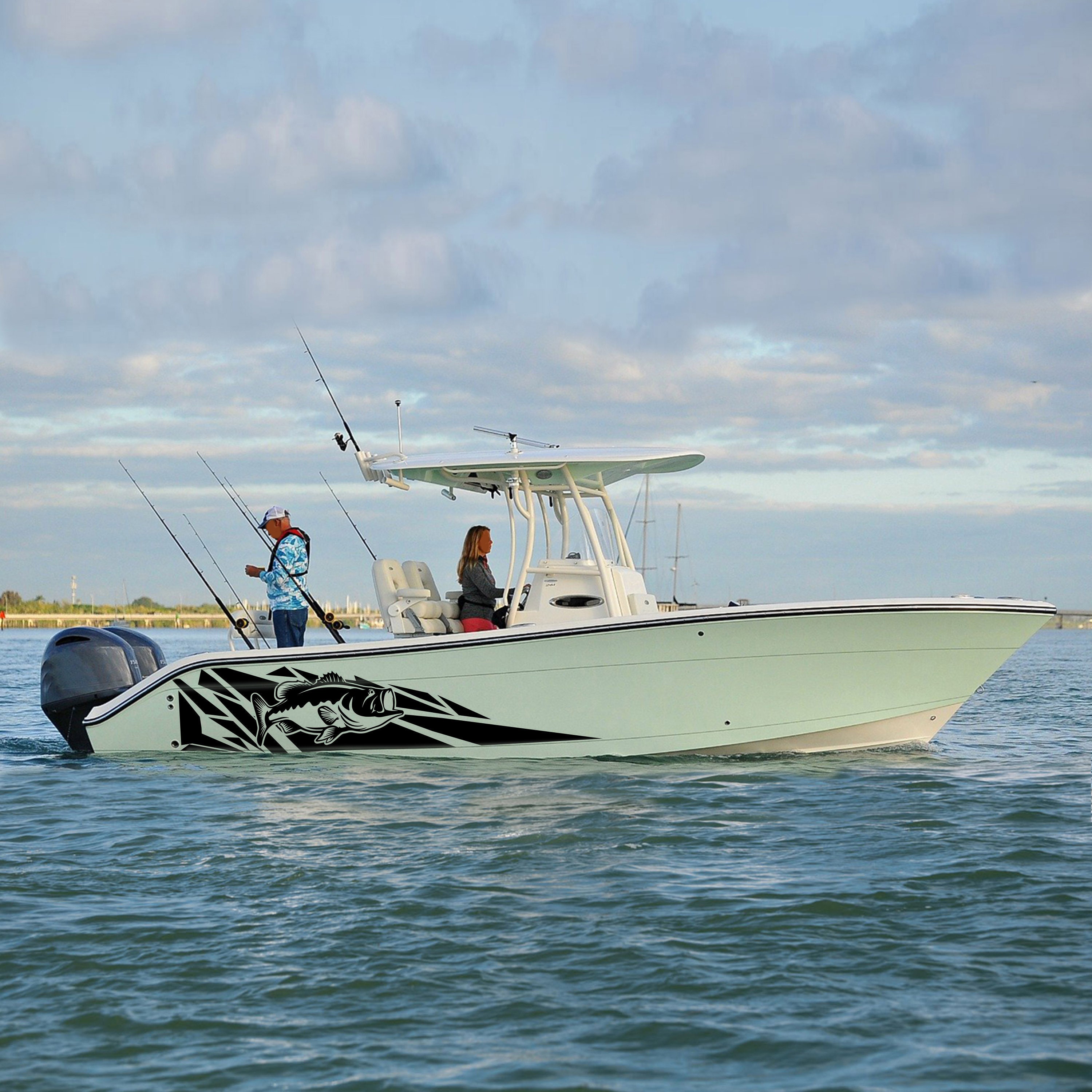 Largemouth Bass Boat Sticker Compatible With Center Console Boat Decals ...