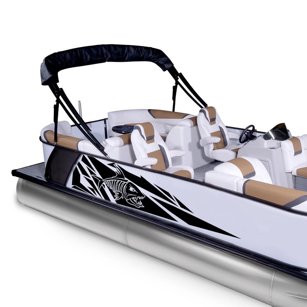 Fish Scull Boat Decals Graphic Compatible With Pontoon Boat Sticker ...