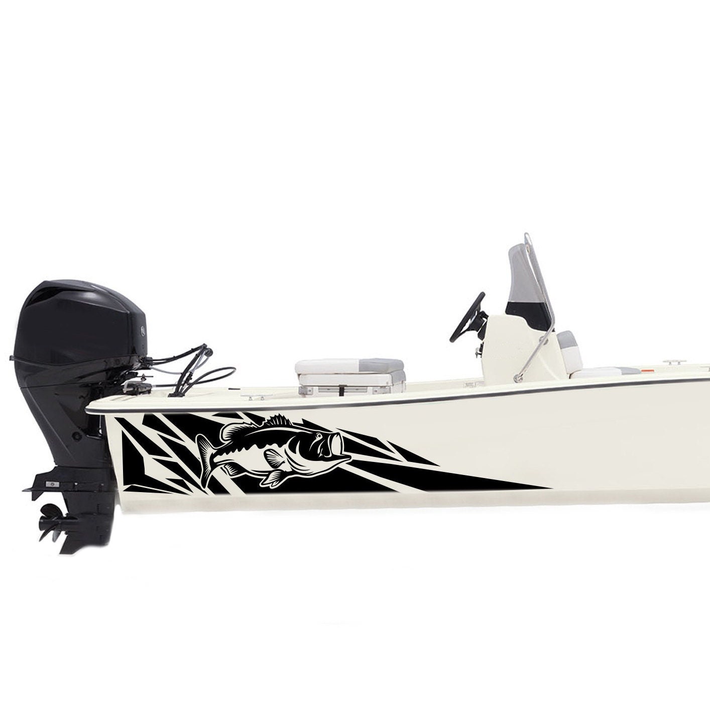 Largemouth Bass Boat Sticker Compatible With Skiff Boat Decals Graphic ...