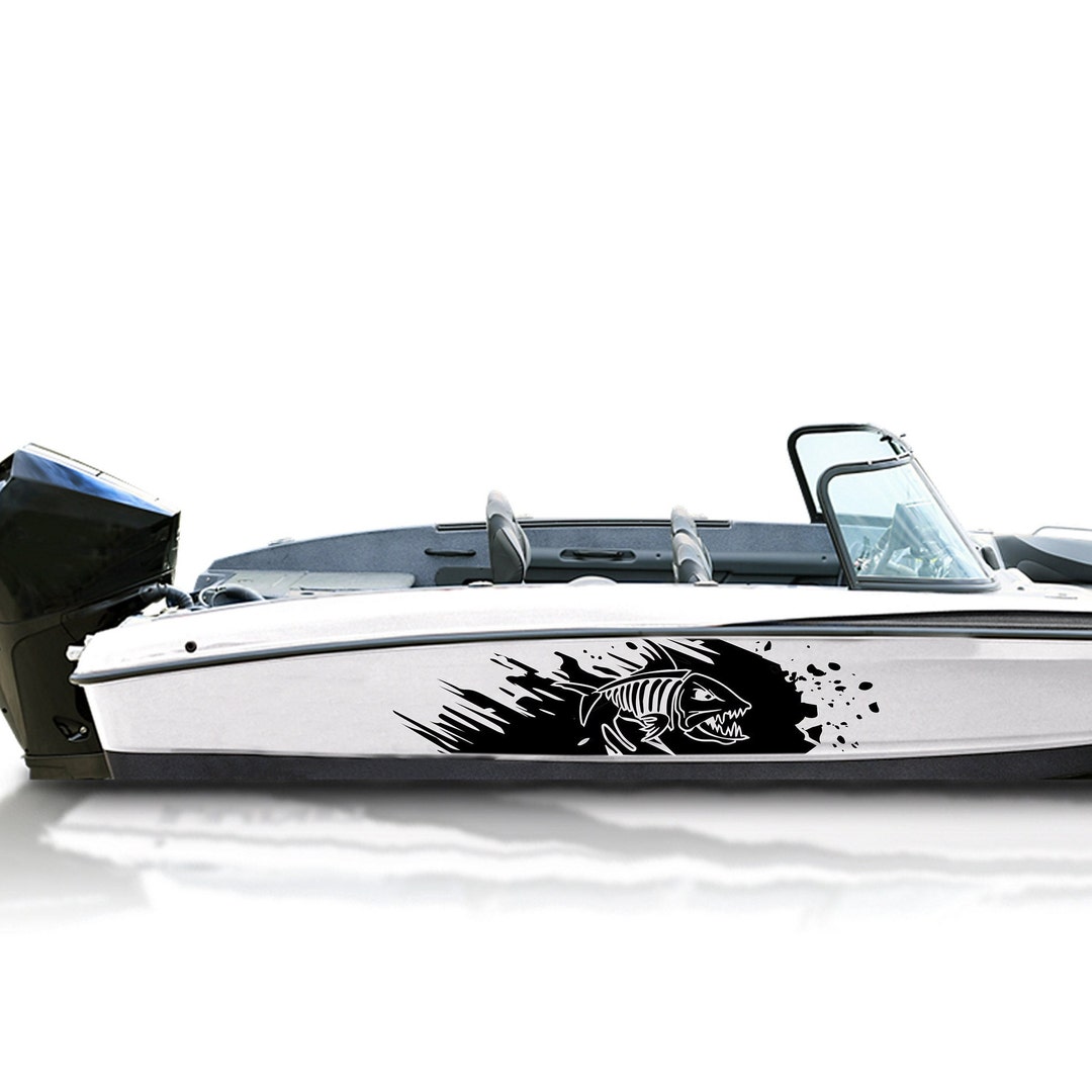 Fish Scull Graphic Boat Decals Compatible With Bass Boat Sticker Fish ...