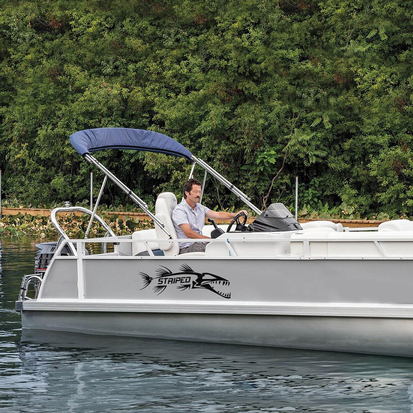 Fish Skull Boat Decals Skeleton Side Sticker Compatible With Pontoon ...