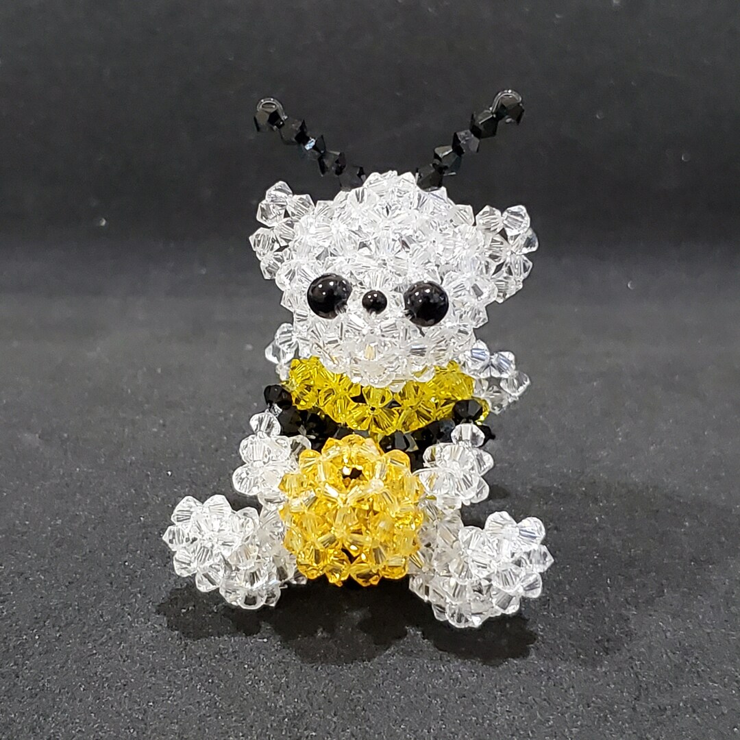 Crystal Beaded Bee Bear: Minimalist Desk Decor - Etsy