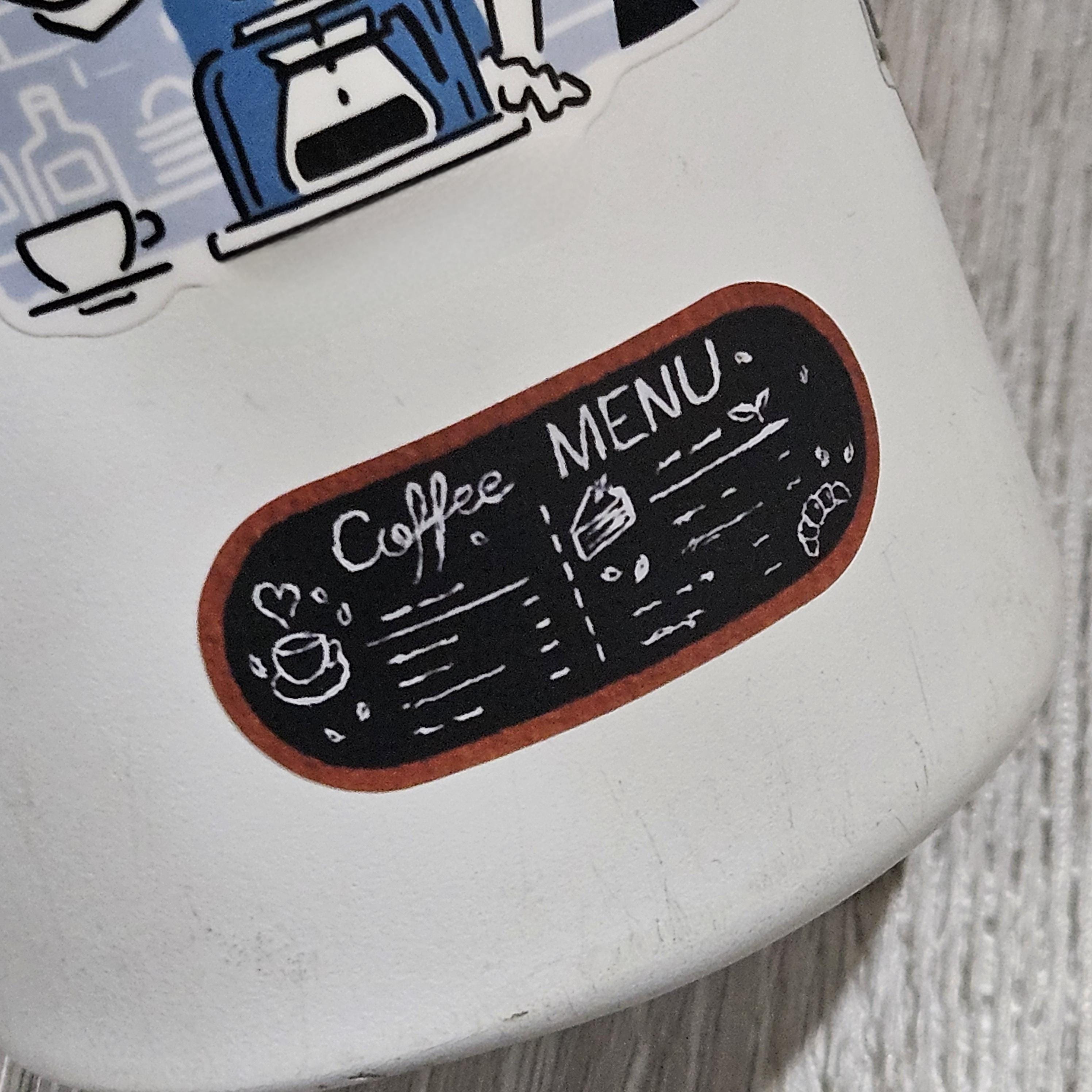 Coffee Menu Chalkboard Stickers | Waterproof Vinyl Decal | Cafe Theme ...