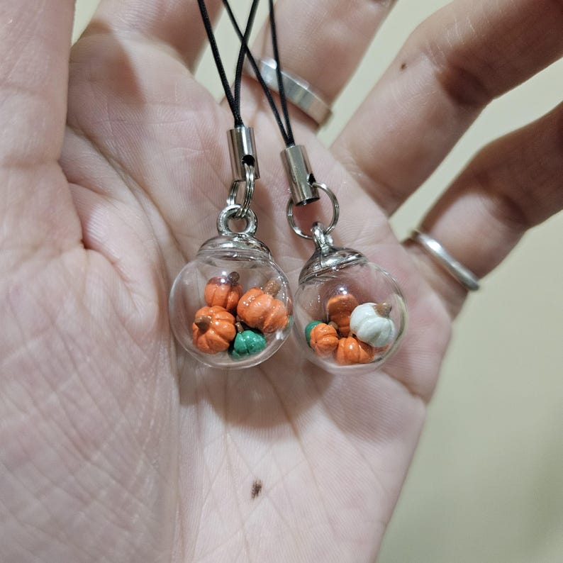 Mini Pumpkin Globe Keychain | Halloween | Handmade | Phone Accessory ...