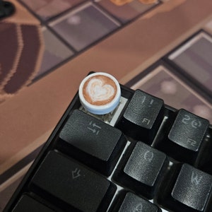 Latte Art Artisan Keycap: Handmade Resin Coated Keyboard Key - Etsy
