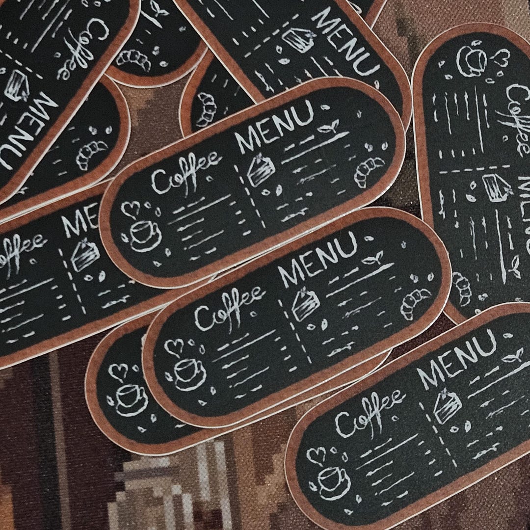 Coffee Menu Chalkboard Stickers | Waterproof Vinyl Decal | Cafe Theme ...