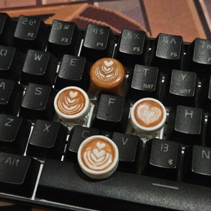 Latte Art Artisan Keycap: Handmade Resin Coated Keyboard Key - Etsy