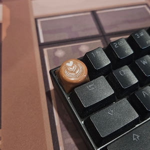 Latte Art Artisan Keycap: Handmade Resin Coated Keyboard Key - Etsy