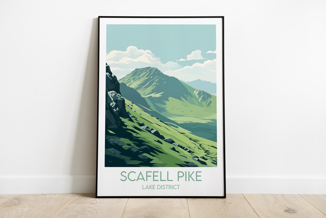 Scafell Pike Travel Print - Lake District Poster - Custom Personalised ...