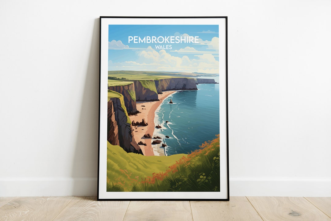 Pembrokeshire National Park Travel Print - England UK Poster - Custom ...