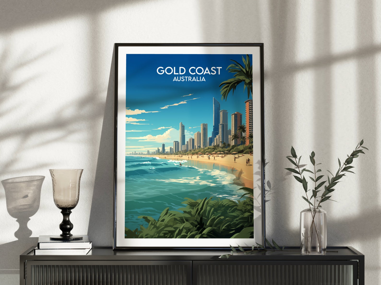 Gold Coast Travel Print - Australia Poster - Custom Personalised ...